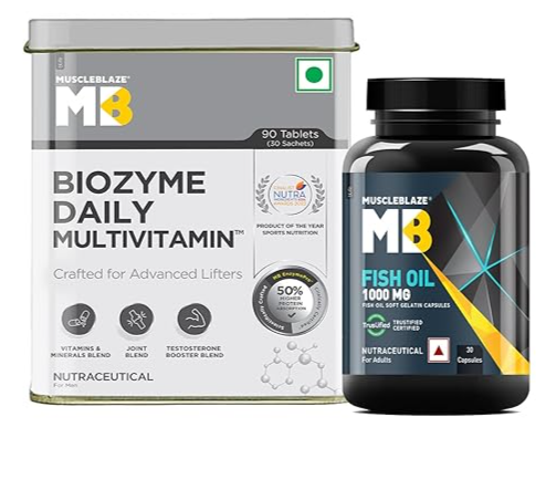 MuscleBlaze Biozyme Daily Multivitamin,90 Tablets,5-In-1 Supplement Wi