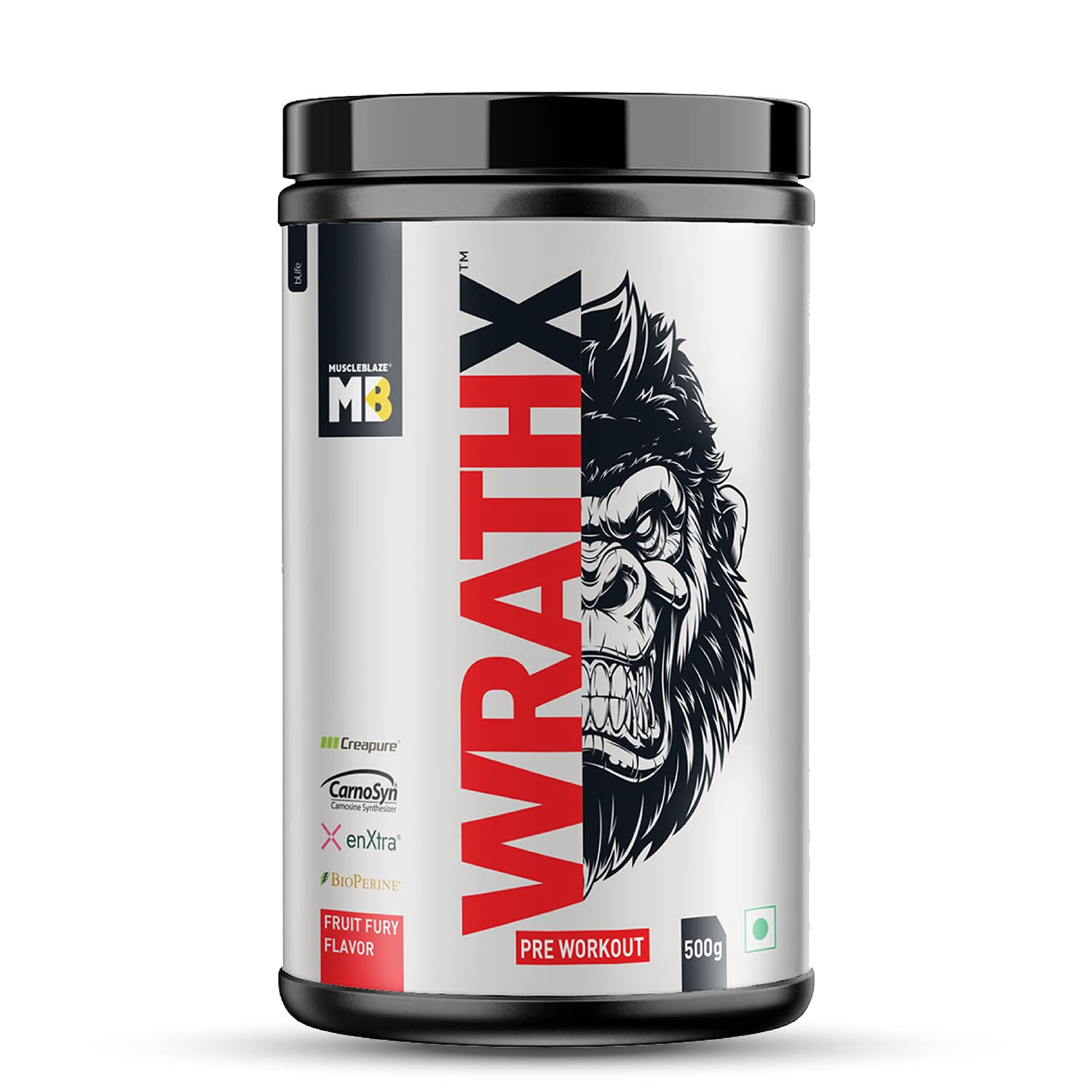 MuscleBlaze Pre Workout Wrathx With Creapure, Enxtra, & Bioperine (Fru